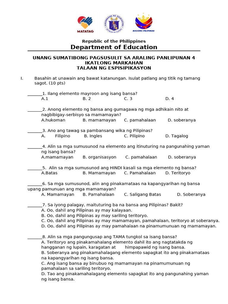Ap4 Summative No. 1week 1 2 | PDF