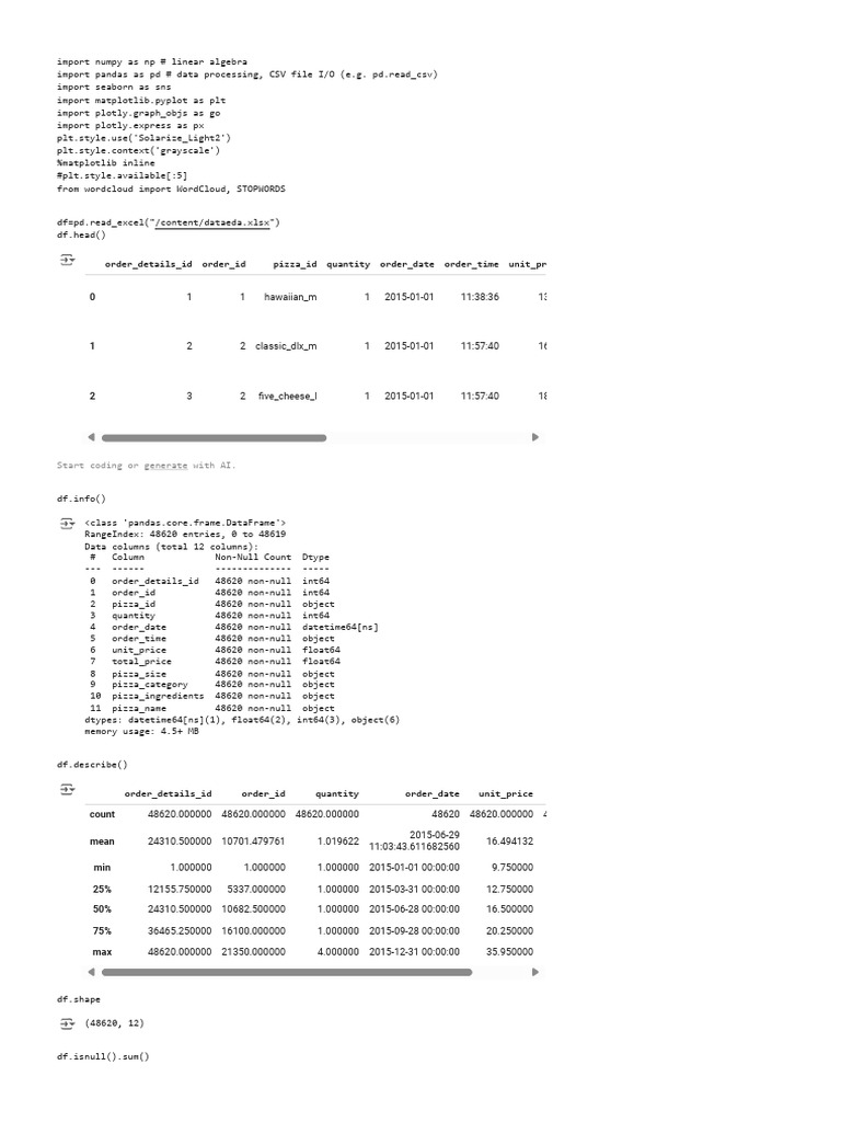 Mlinternal - Ipynb - Colab | PDF | Pizza | Sausage