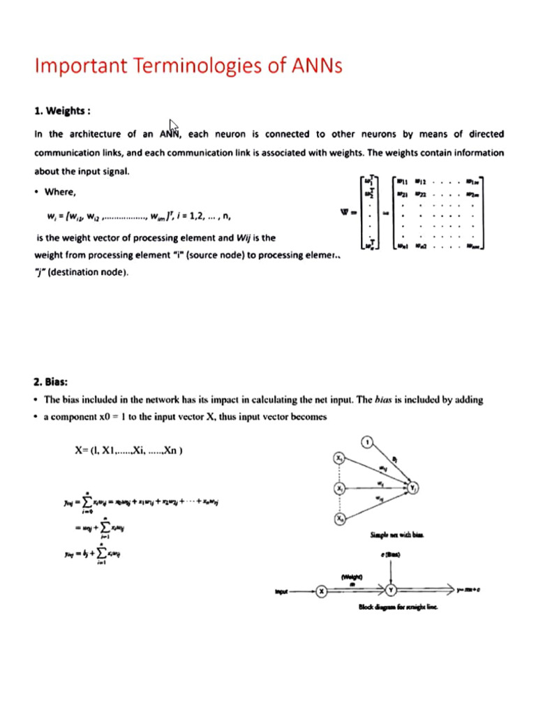 Terminologies in ANN | PDF
