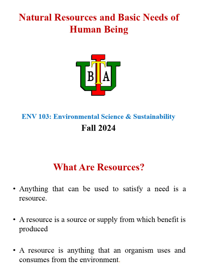 Lecture 2 Natural Resources | PDF | Resource | Ecology