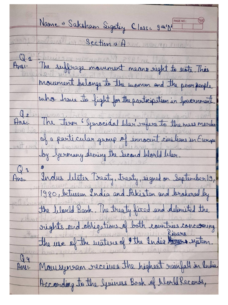 Social Science Test Paper | PDF