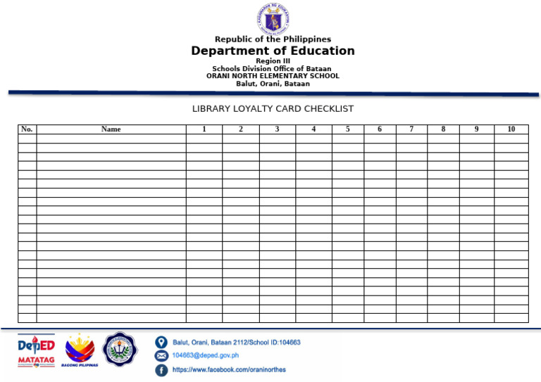 Loyalty Card Checklist | PDF