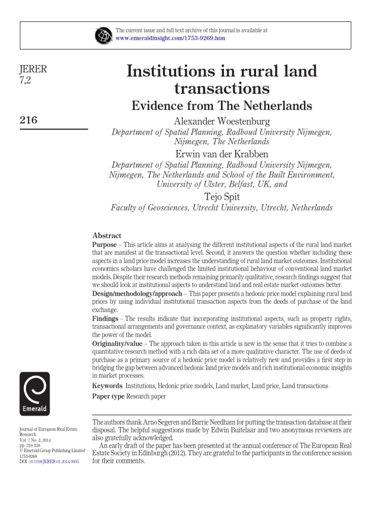 10 1108 - Jerer 01 2014 0005 | PDF | Market (Economics) | Real Estate ...