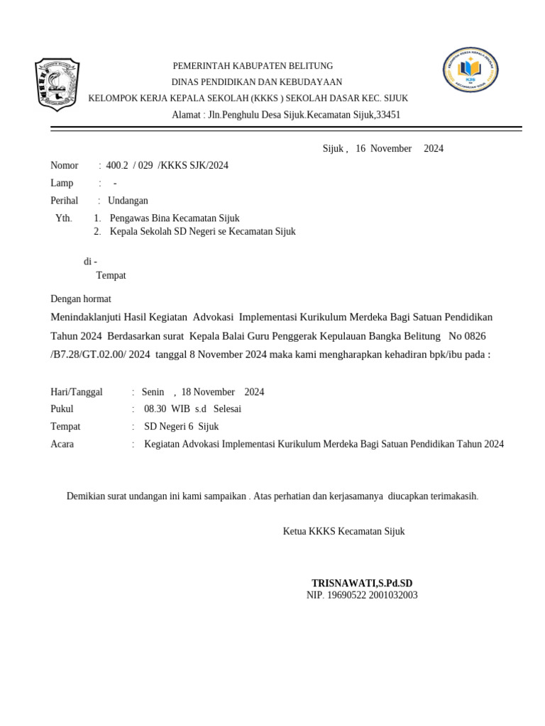 Undangan Impelementasi K3S | PDF