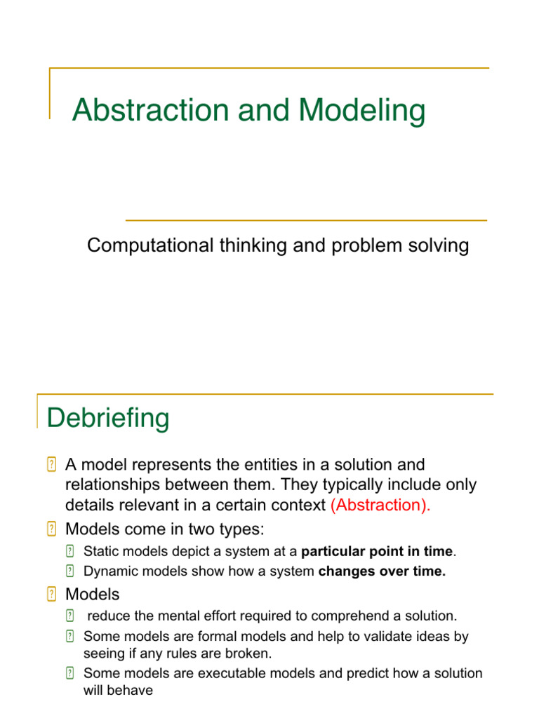 Abstraction and Modeling-Part2 | PDF