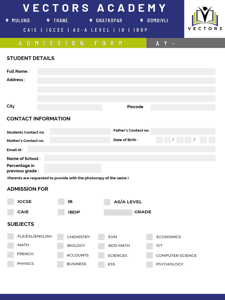 ADMISSION FORM | PDF