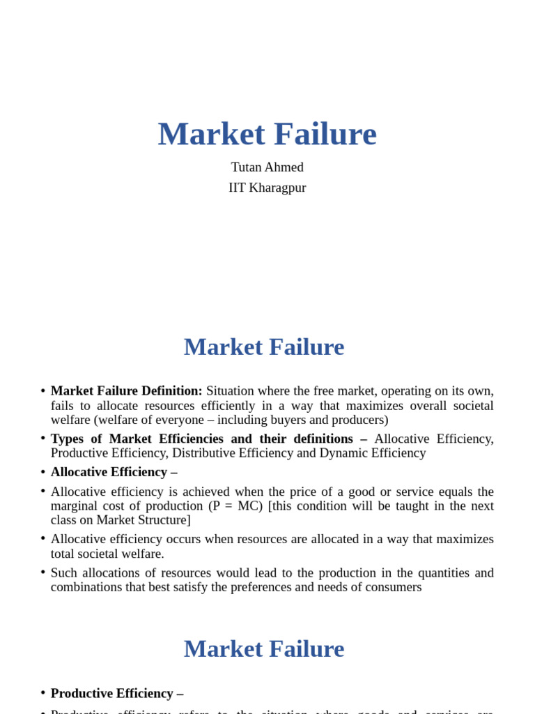 Market Failure Slides Pdf Market Failure Elasticity Economics