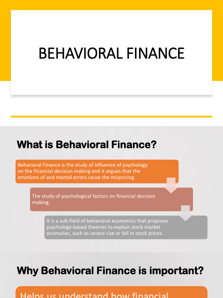 Behavioral Finance | PDF | Behavioral Economics | Market Trend