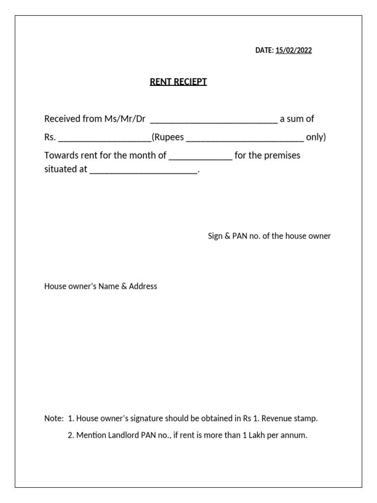 Rent Form | PDF