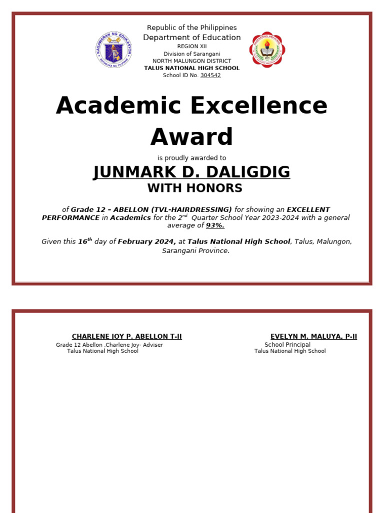 DALIGDIG, JUNMARK | PDF