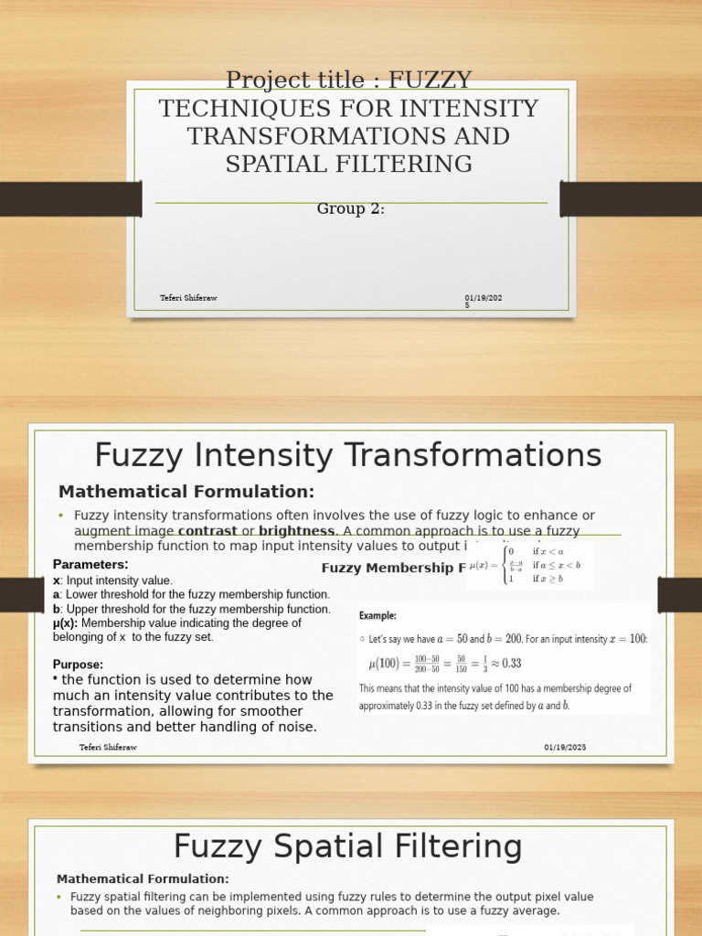 Intensity Transformations and Spatial Filtering Teferi Zeleke | PDF | Fuzzy Logic | Function ...