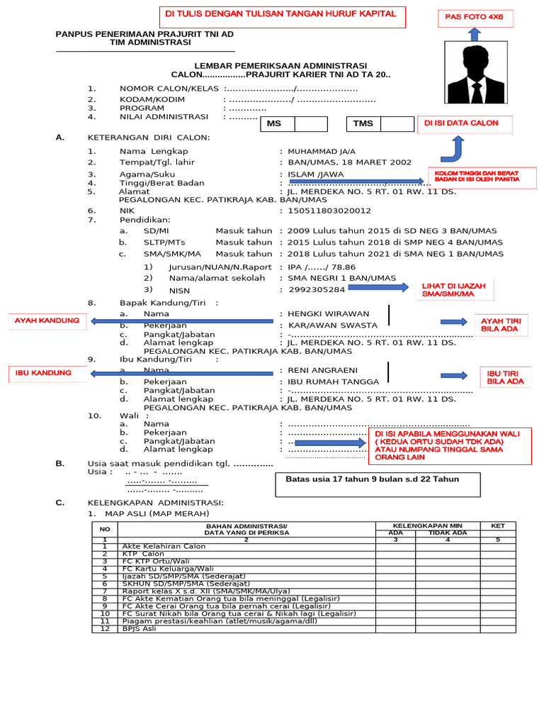 CONTOH-PENGISIAN-BLANKO-RIKMIN (1) | PDF