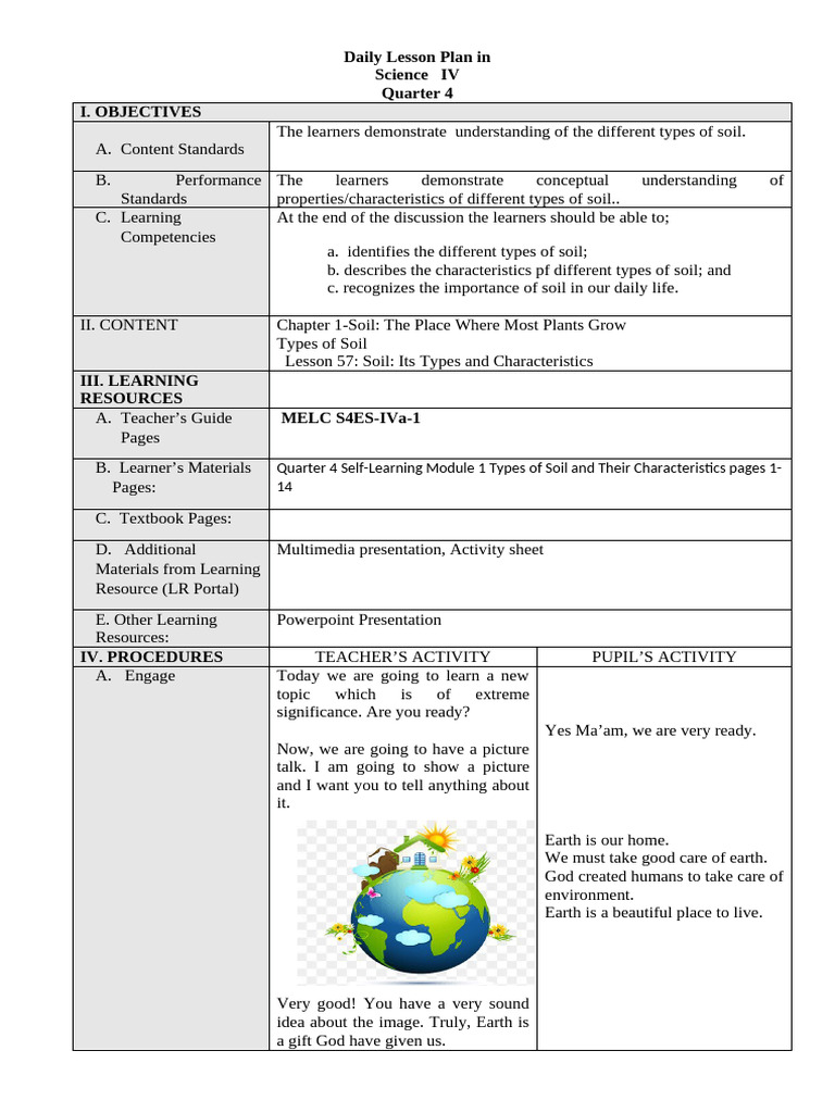 Detailed Lesson Plan Science2 Types of Soil | PDF | Soil | Clay