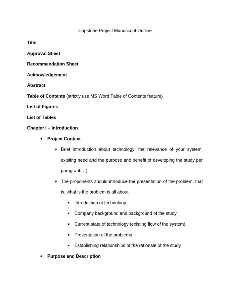 Capstone Project Manuscript Outline 1 - 3 | PDF | Software Development Process | Software