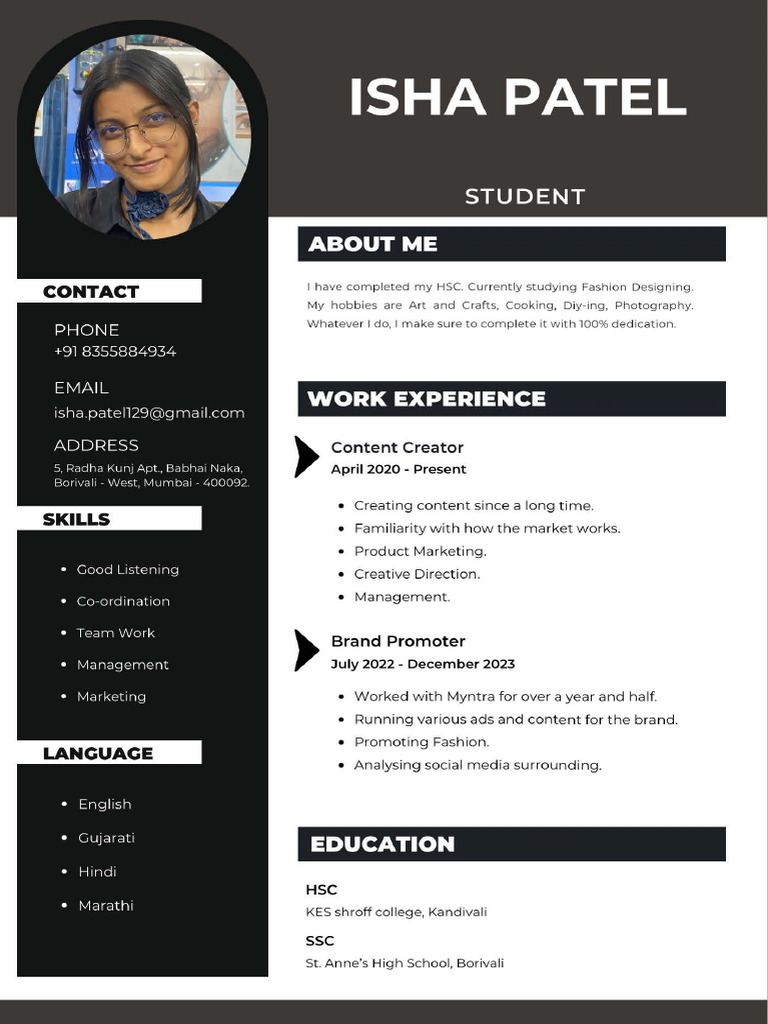 Isha Patel CV | PDF