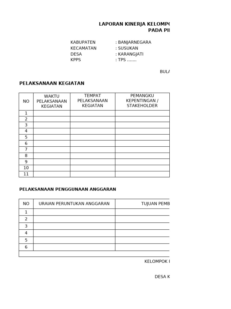 FORM LAPKIN KPPS | PDF