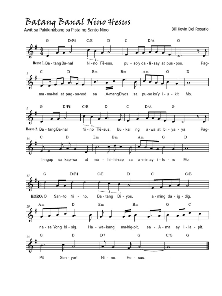 Batang Banal Nino Hesus Unison | PDF