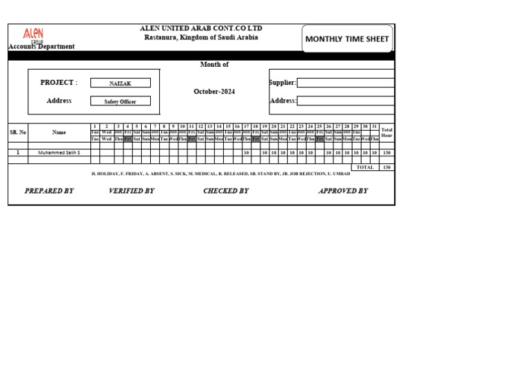 Attendance Sheet Safety Officer | PDF