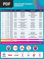 IPL Season Schedule 2025 | PDF | Sports | Cricket Competitions