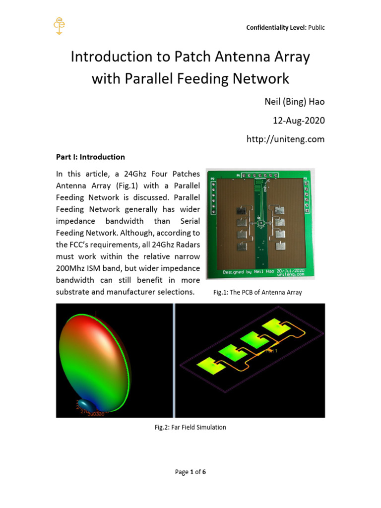 Introduction-to-Patch-Antenna-Array-with-a-Parallel-Feeding-Network | PDF | Antenna (Radio ...