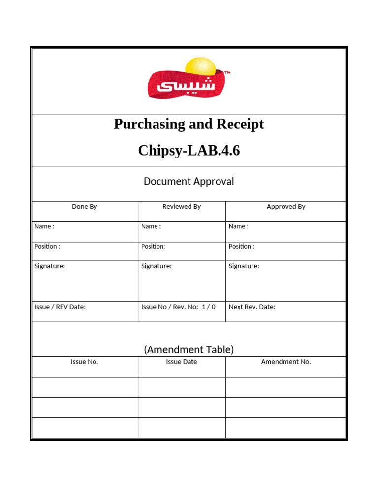 4.6 Purchasing and Receipt Chipsy-LAB.4.6 | PDF | Procurement | Specification (Technical Standard)