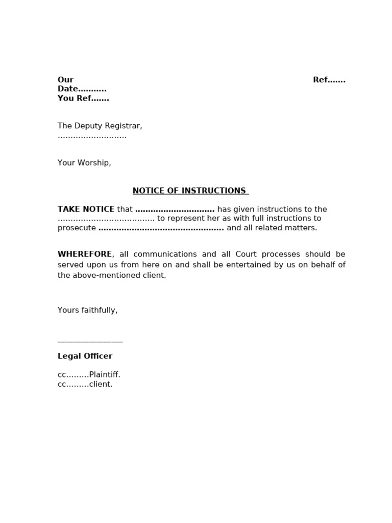 Notice of Instructions | PDF