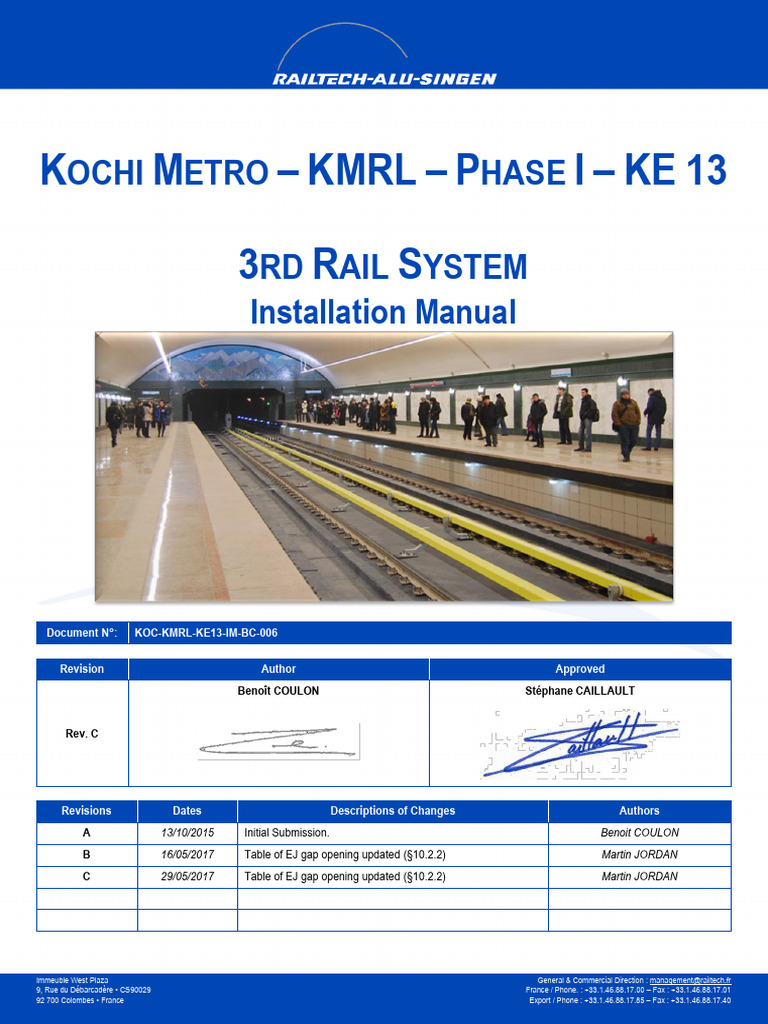 KOC-KMRL-KE13-IM-BC-006 - RevD - Installation Manual | PDF