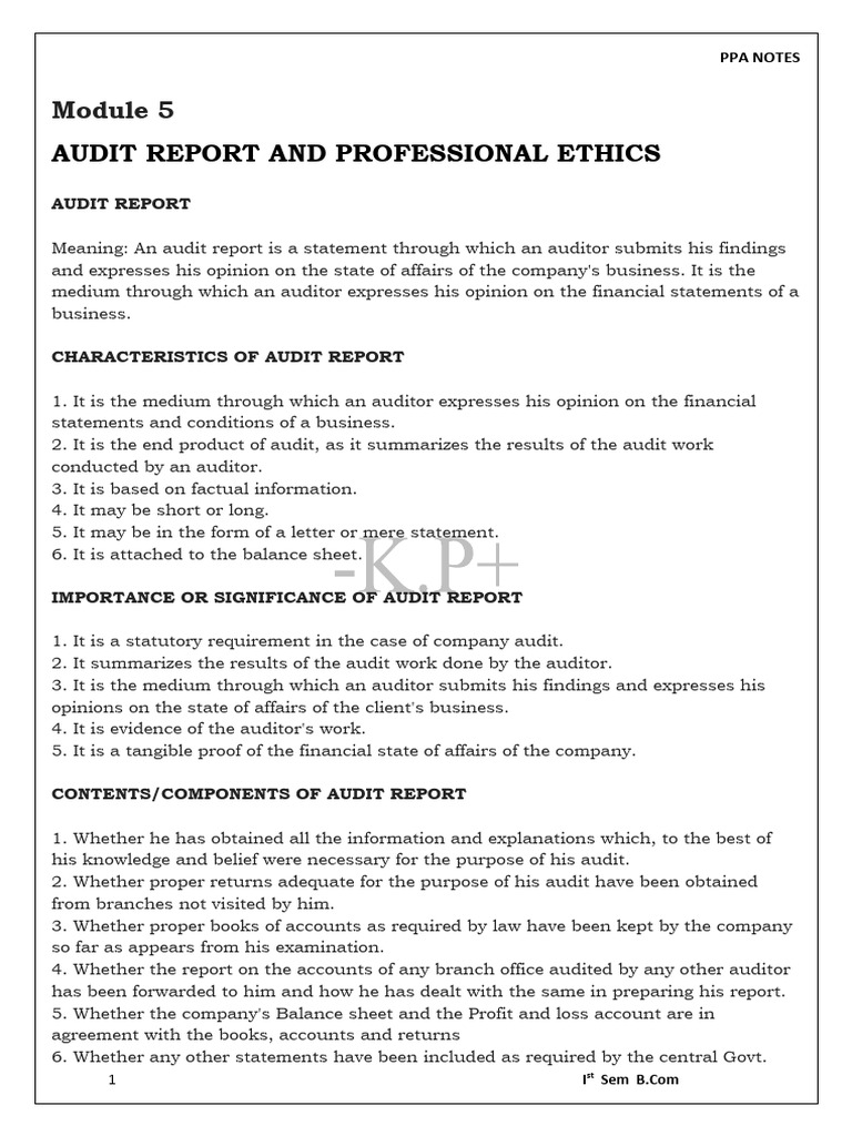 Module NO 5 PPA | PDF | Audit | Auditor's Report