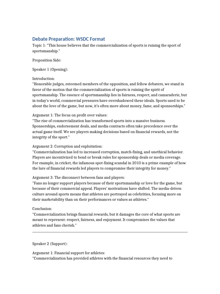 Debate Preparation WSDC Format | PDF | Nuclear Power | Energy Development