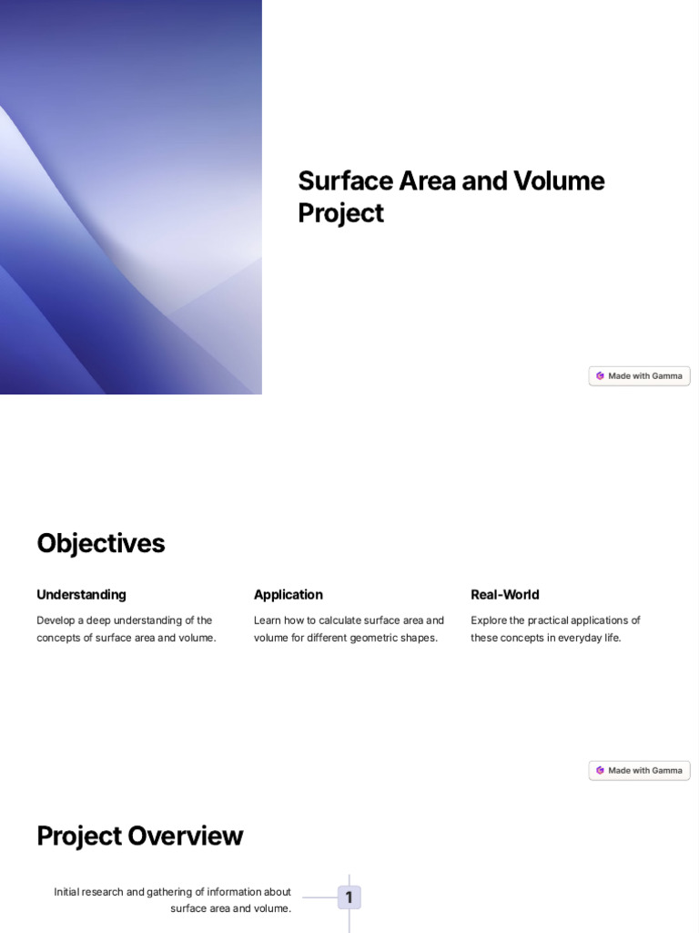 Surface Area and Volume Project | PDF | Volume | Area