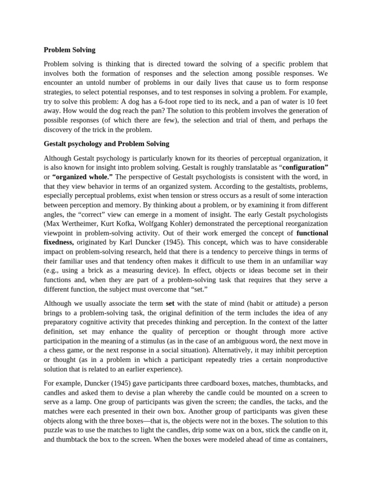 Understanding Problem Solving Techniques | PDF | Creativity | Cognition