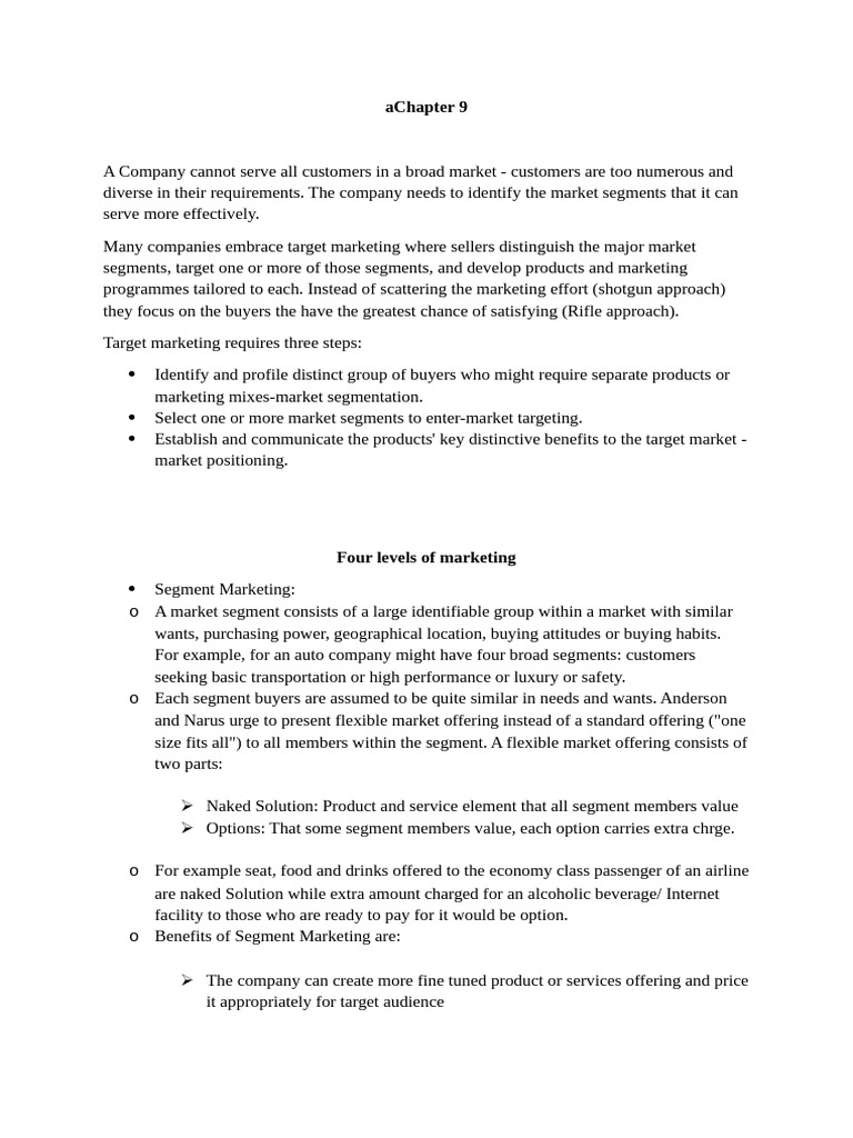 chap 9 | PDF | Market Segmentation | Marketing