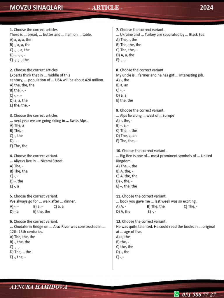 Movzu Sinaqlari 2024 - Article | PDF