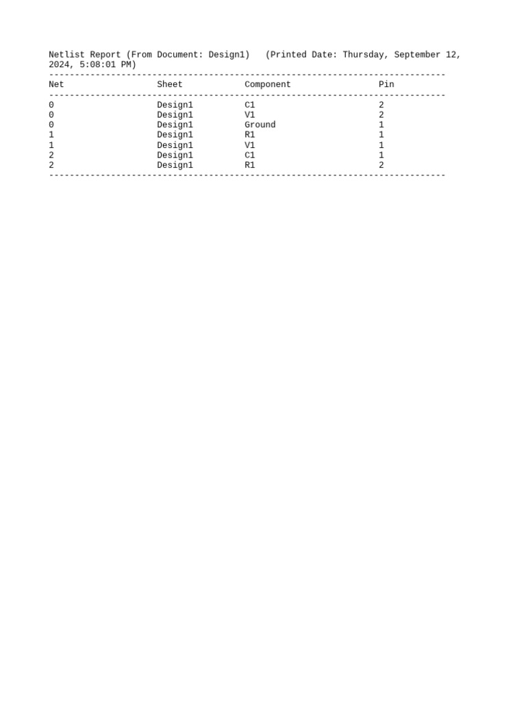 Schematic 2 Netlist Multisim | PDF