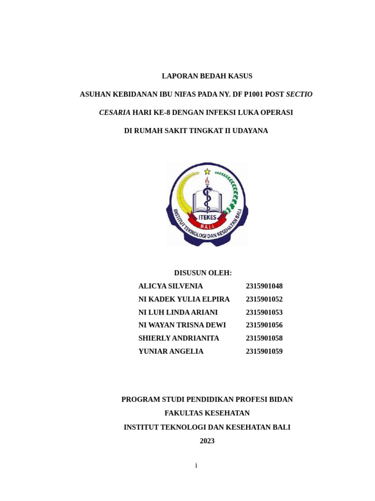 Asuhan Kebidanan Ibu Nifas Infeksi Luka SC | PDF