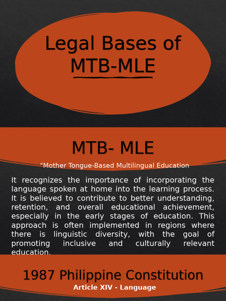Legal Framework for MTB-MLE in Education | PDF | Curriculum | Multilingualism