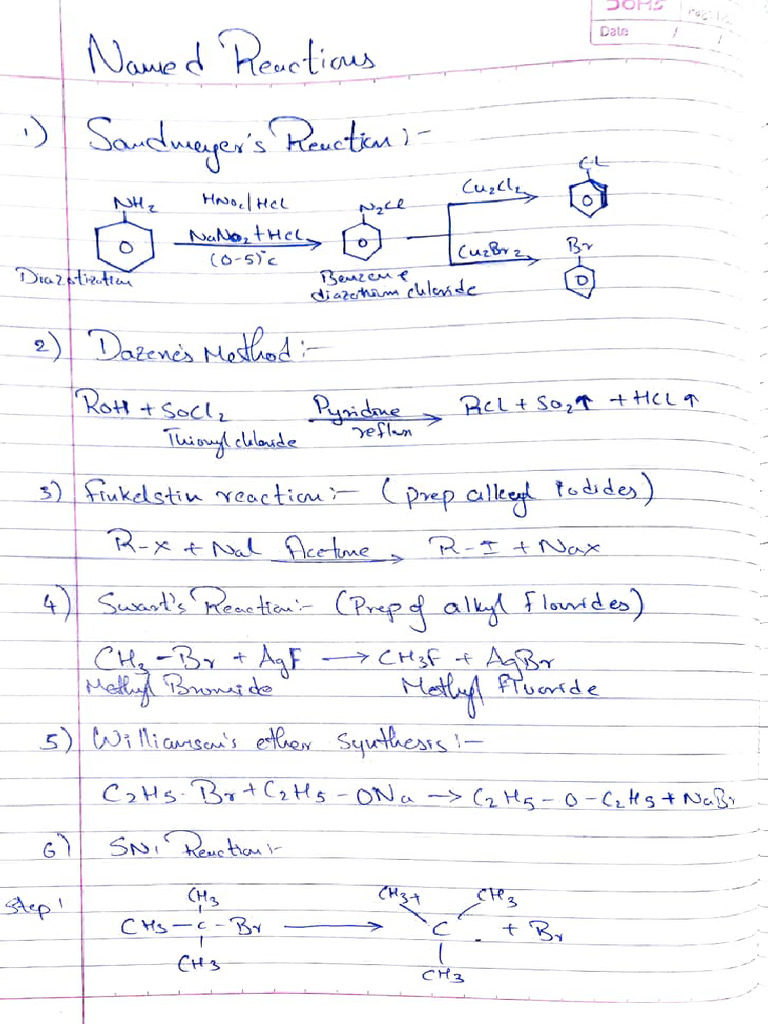 12th Chemistry Name Reactions | PDF