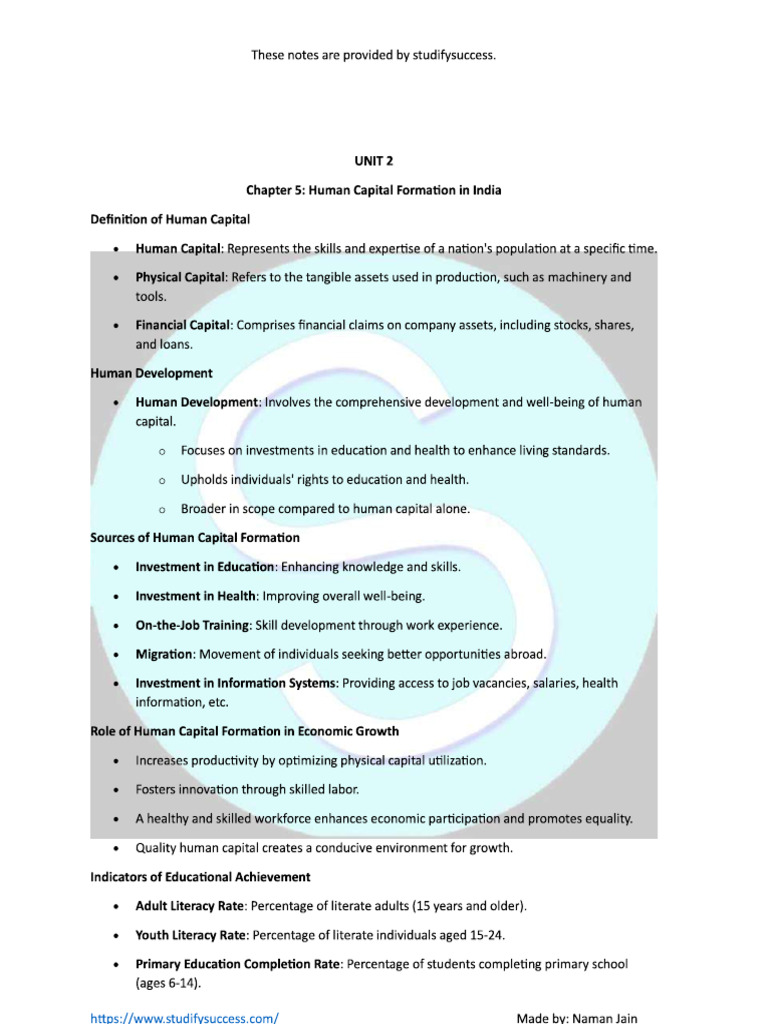 Class 12 Eco IED Ch-2 Notes (1) | PDF