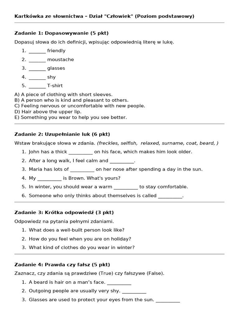 Unit 1 Vocabulary Test | PDF
