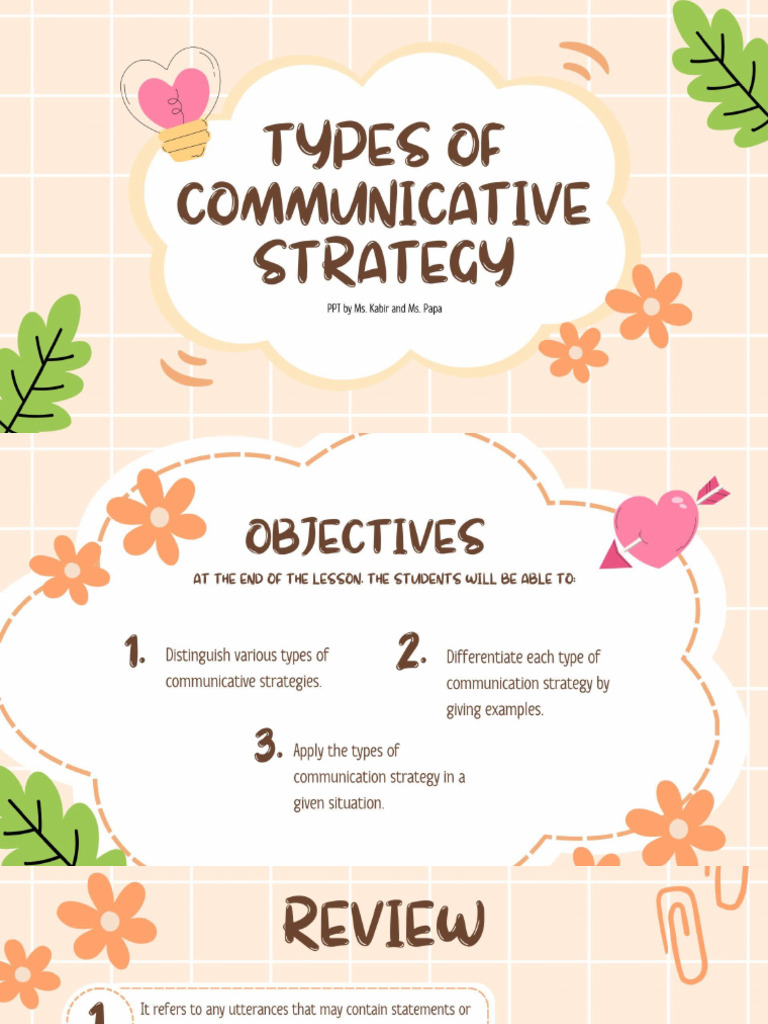 Types of Communicative Strategy | PDF