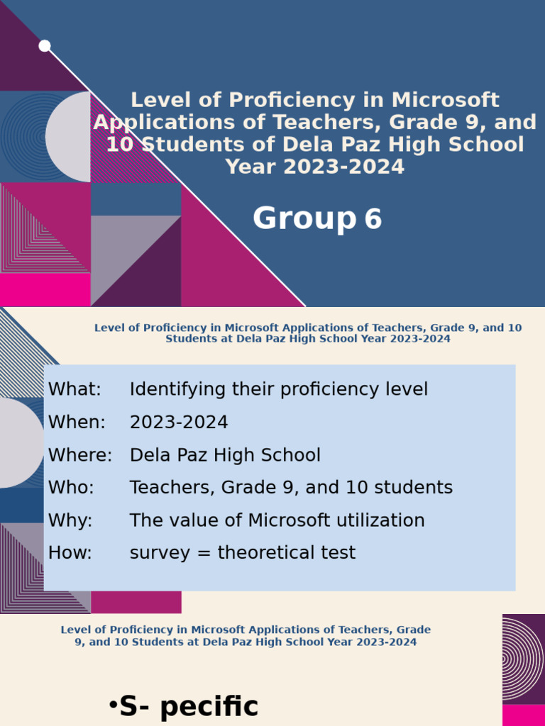 Group 6 Level of Proficiency in Microsoft Applications of Teachers ...