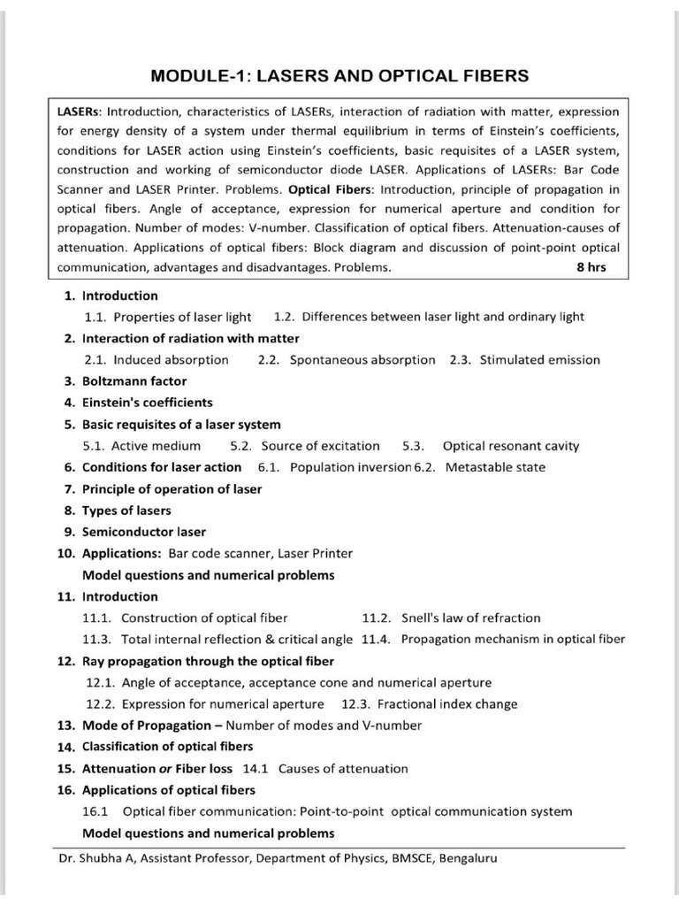 Laser and Optics (Physics) | PDF