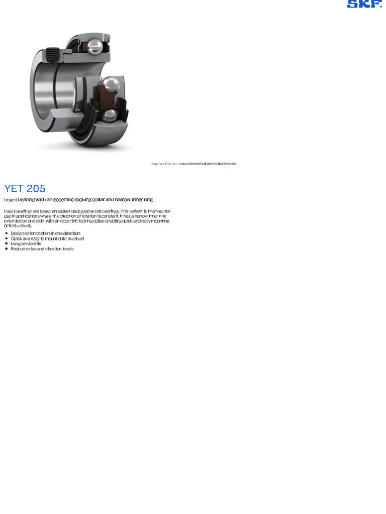 YET 205 - Insert bearings _ SKF | PDF