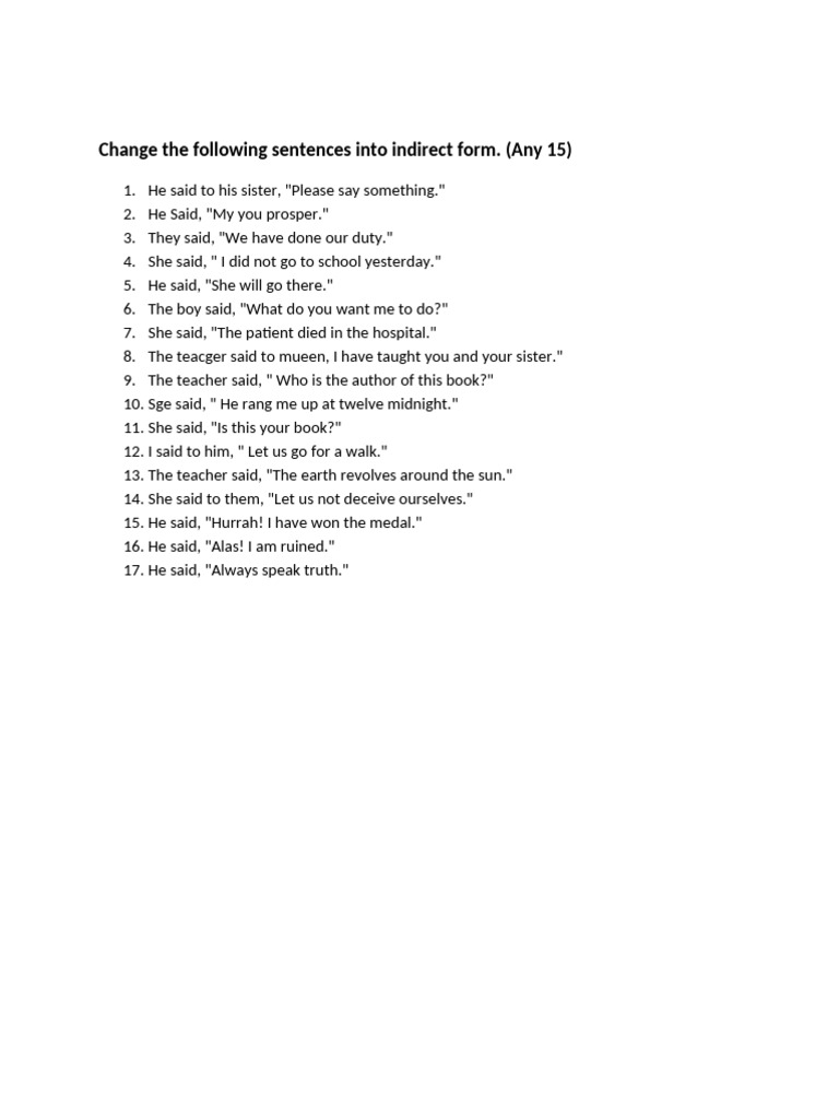 Indirect Speech Conversion Guide | PDF