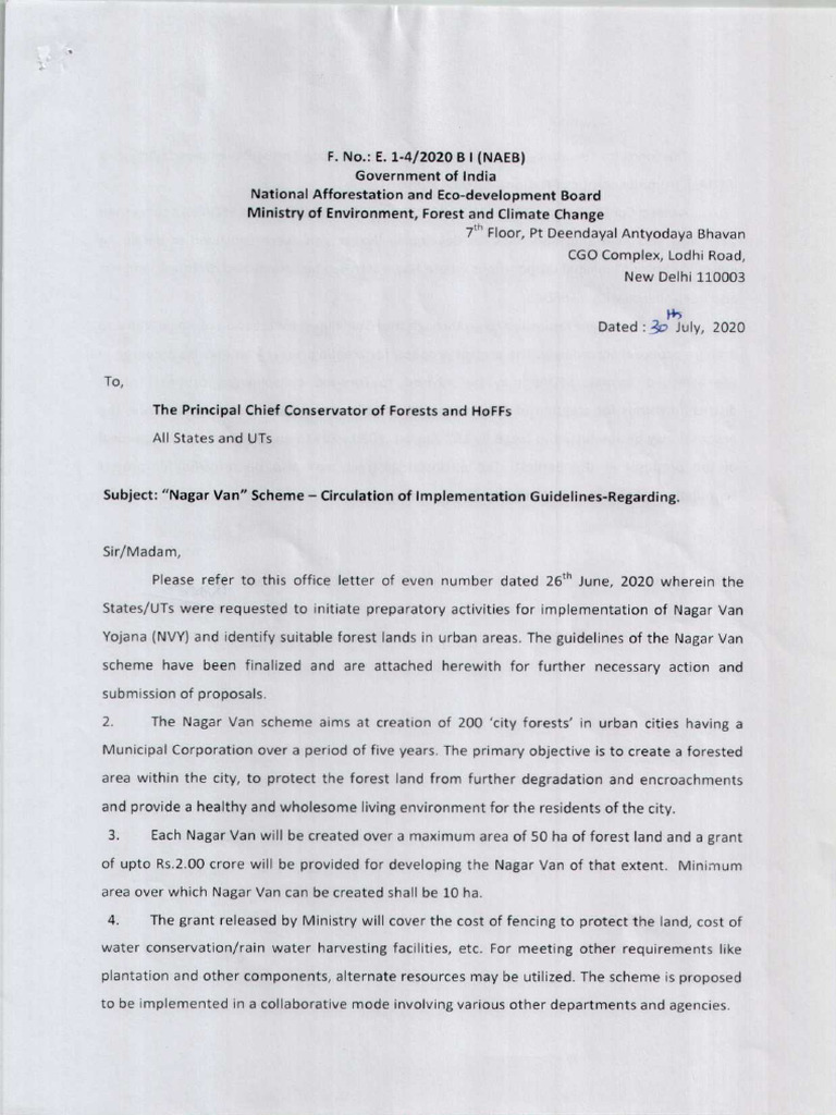 Nagar Van Scheme | PDF