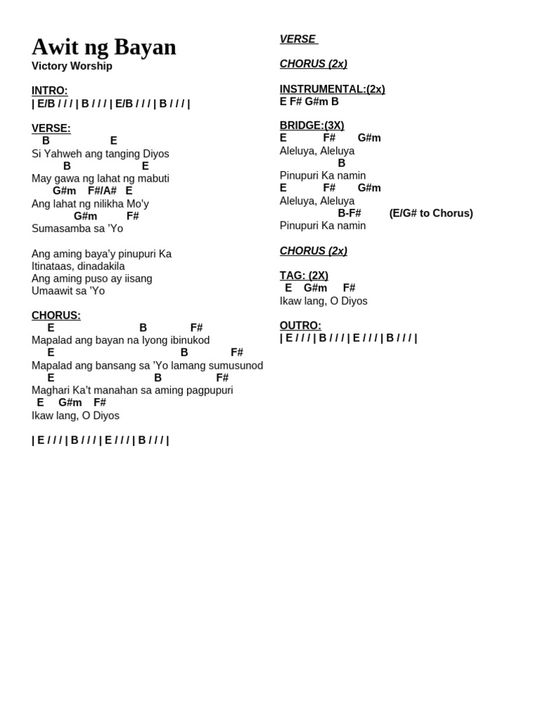 Awit NG Bayan | PDF