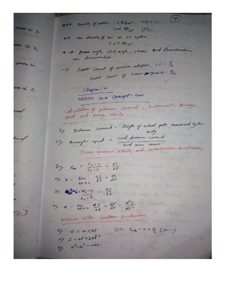 Motion in Straight Line | PDF