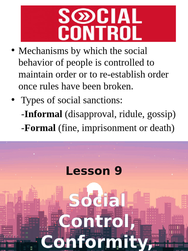 UCSP LESSON 9-11 (Social Control, Conformity, and Deviance, Groups ...