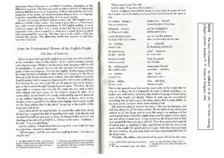 The Story of Caedmon (1) (2) | PDF