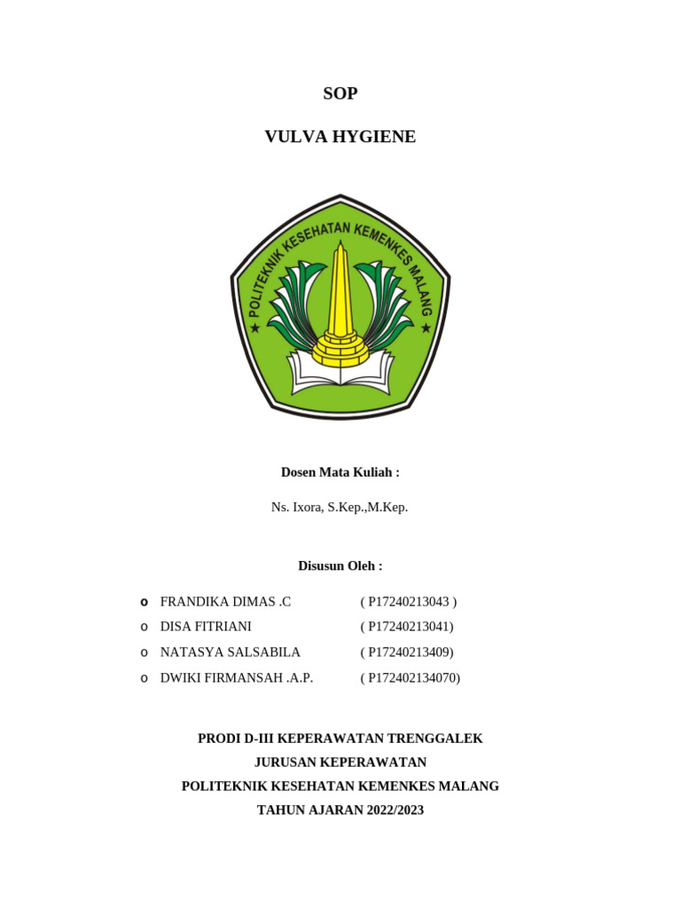 Sop Vulva Higiene | PDF
